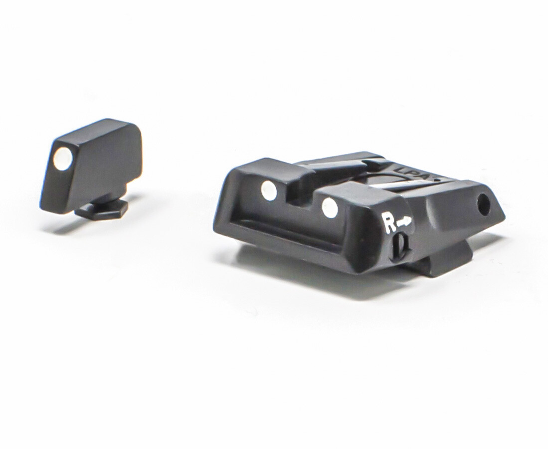 Glock 17 - 43 - White Dot Adjustable Sight Set | eBay