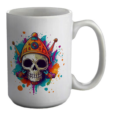 Viking Skull Mug Gothic Emo Skeleton Face 15oz Large Cup Gift | eBay UK