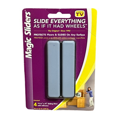 Magic Sliders Adhesive Floor Slides 15/16" x 4" Rectangle Protects ...