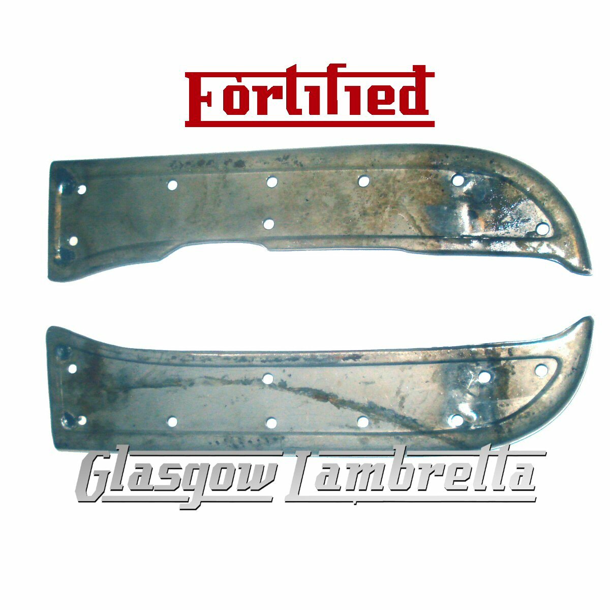 FORTIFIED Lambretta LD REAR RUNNER / FOOT BOARDS SET (Bare metal ...