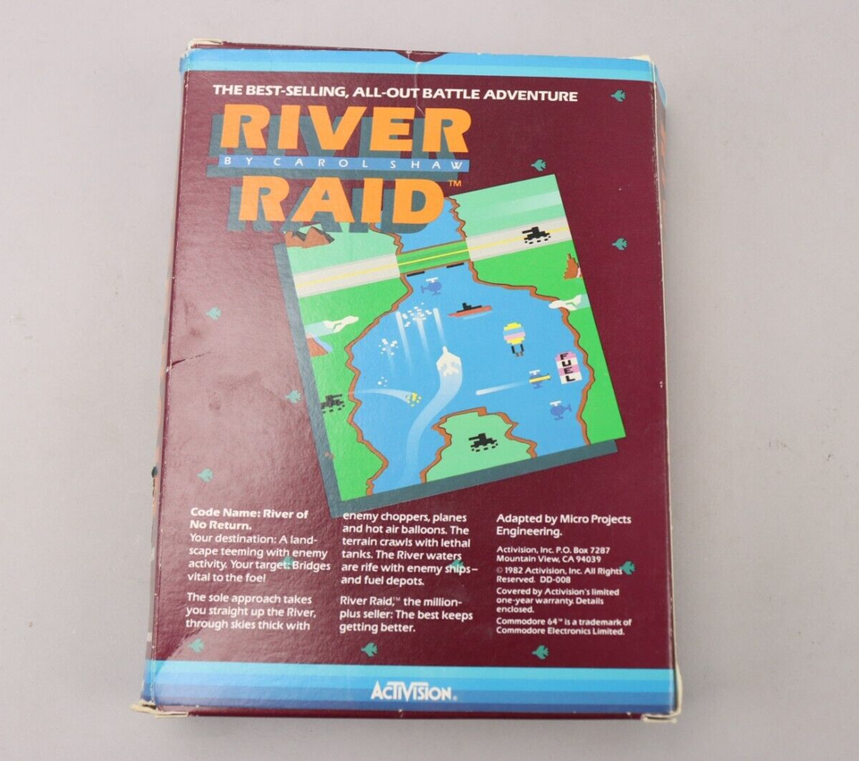 River Raid Commodore 64 C64 Disk Version 1982 Activision w/Box - No ...