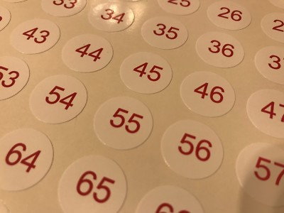 ROUND Consecutive Number Labels Vinyl Plastic Numbering Stickers ...