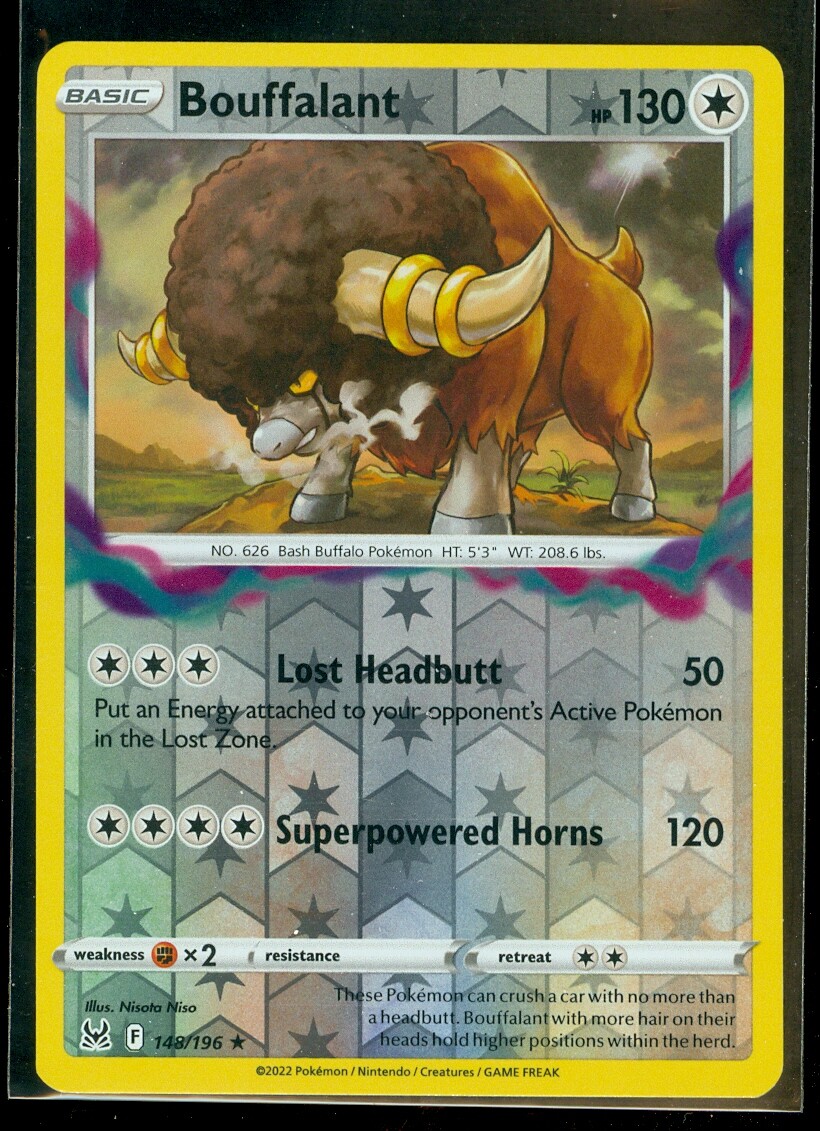 Pokemon BOUFFALANT 148/196 - Lost Origin - RARE Rev Holo - - MINT | eBay