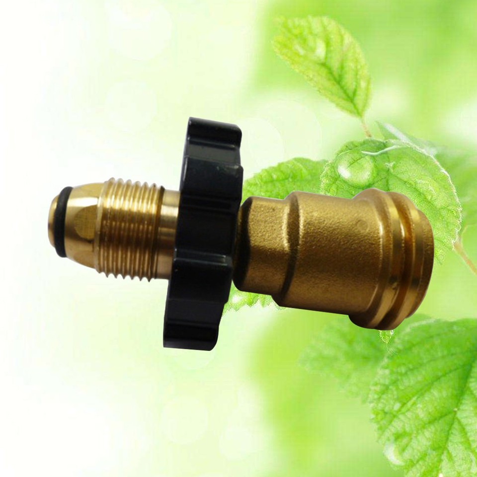 Tank Adapter with Valve Camping Gas Canister Screw on Bottle Connector ...