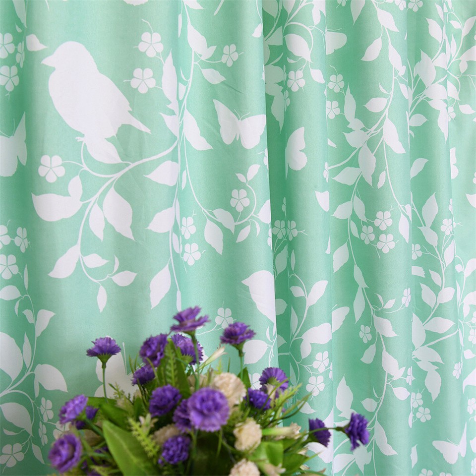 Birdsong Curtains Room Darkening Window Panel Set for Living Dining ...