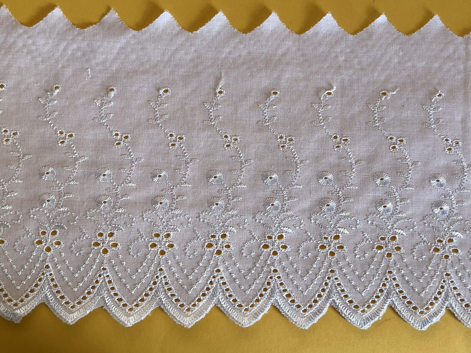 Laces Galore Stunning Pointed Scallop White Broderie Anglaise Trim 16cm ...