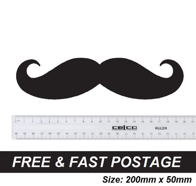 MUSTACHE CAR BUMPER STICKER Vinyl Decal JDM Ute Movember Funny ...