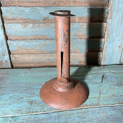 ANTIQUE PUSH UP HOG SCRAPER CANDLESTICK BITTERSWEET PAINT JW GRANT FOLK ...
