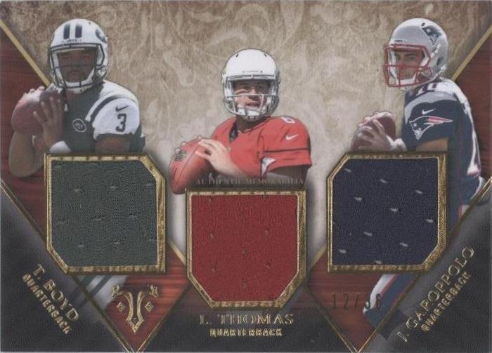 2014 Topps Triple Threads - Relic Trios Jimmy Garoppolo, Logan Thomas ...
