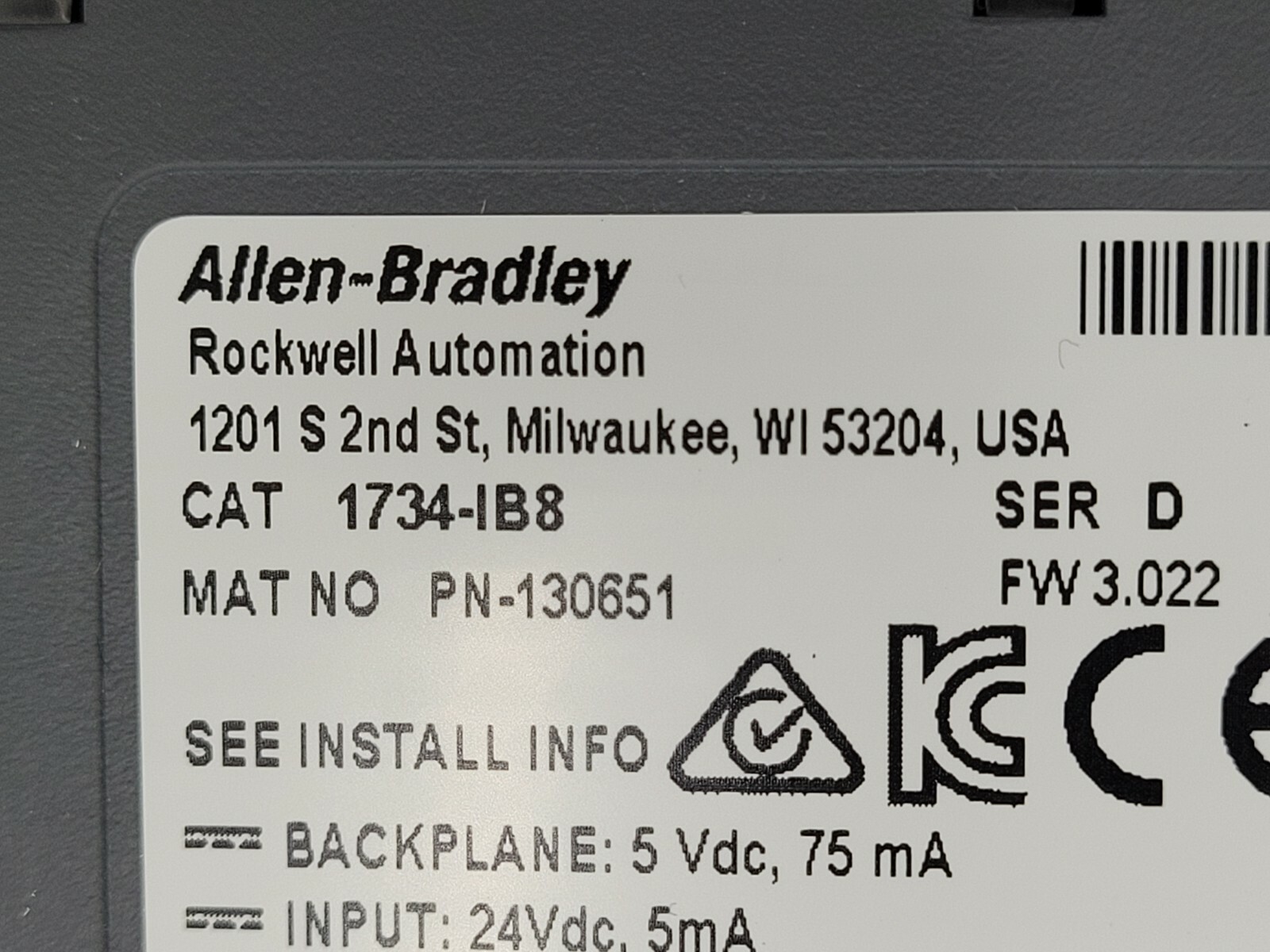 Allen Bradley 1734-IB8 Rockwell Automation | eBay