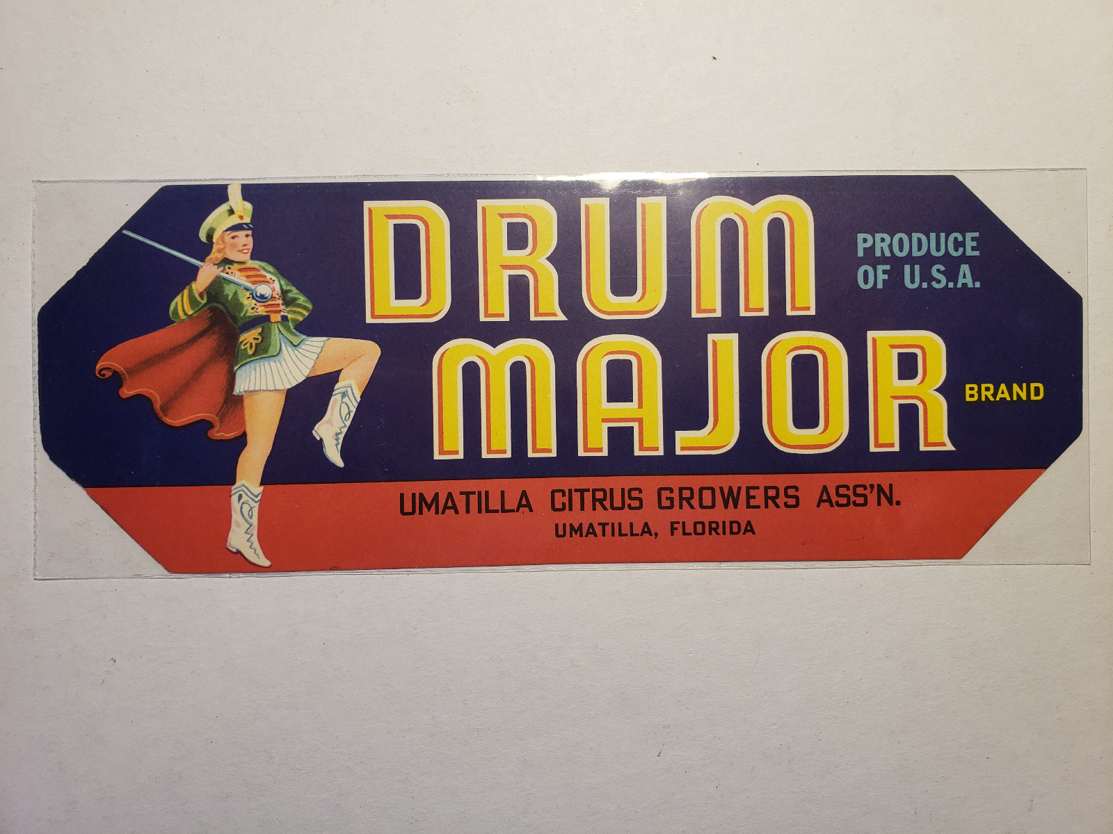 Drum Major, Florida Citrus Crate Label, Baton, Majorette Original Label ...