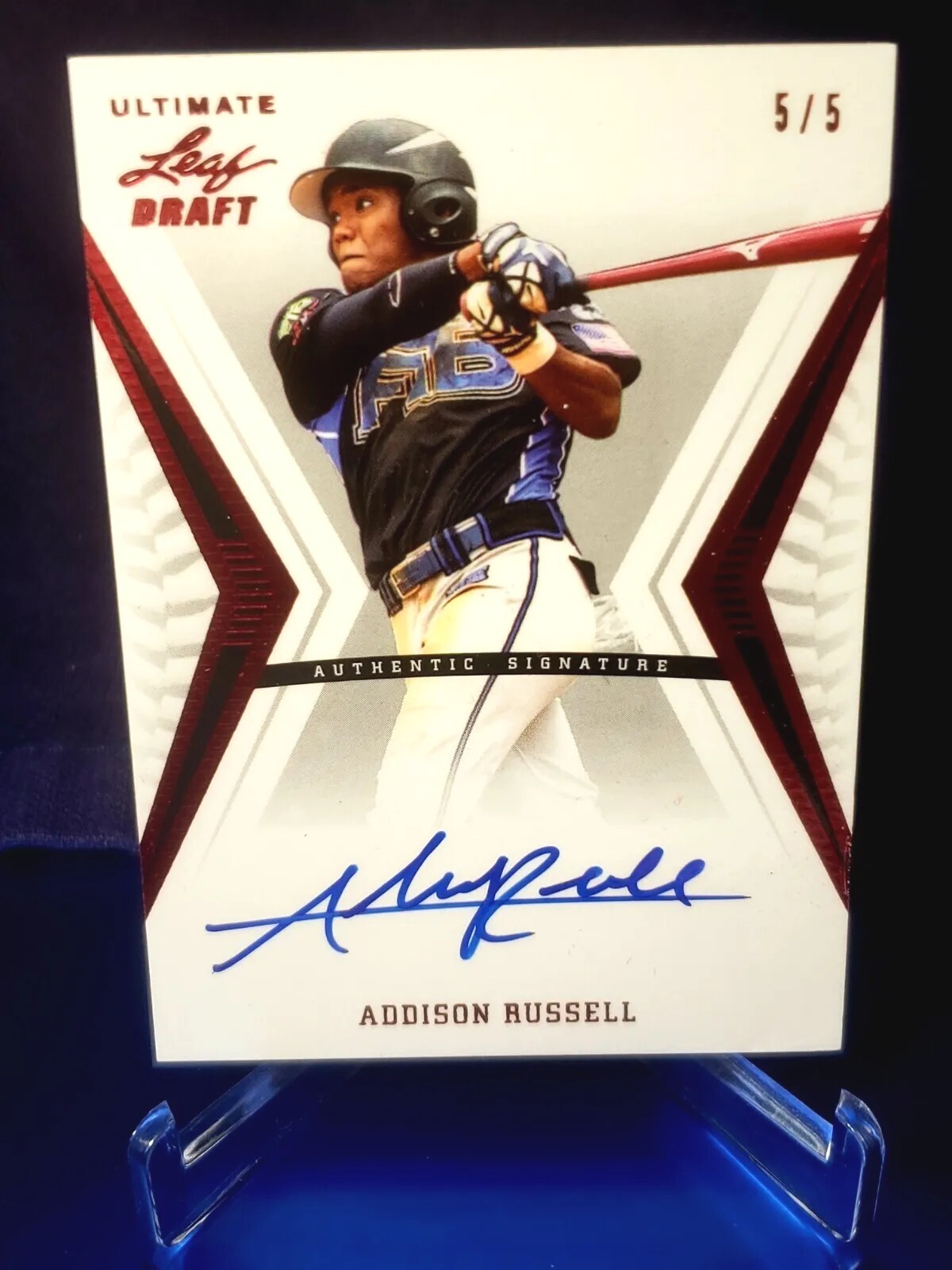 2012 Leaf Ultimate Draft Red 5/5!! ADDISON RUSSELL Autograph Chicago ...