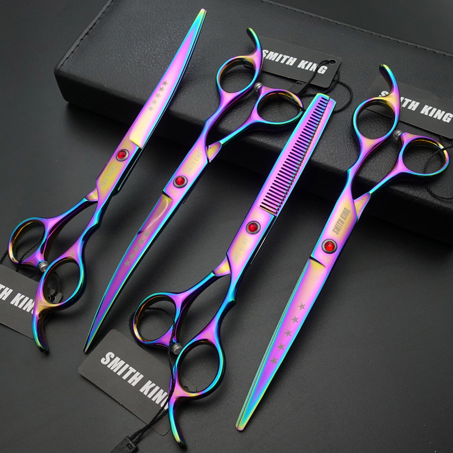 7 inch Pro.pet grooming scissors/Shears Cutting+2Curved+Thinning shears ...