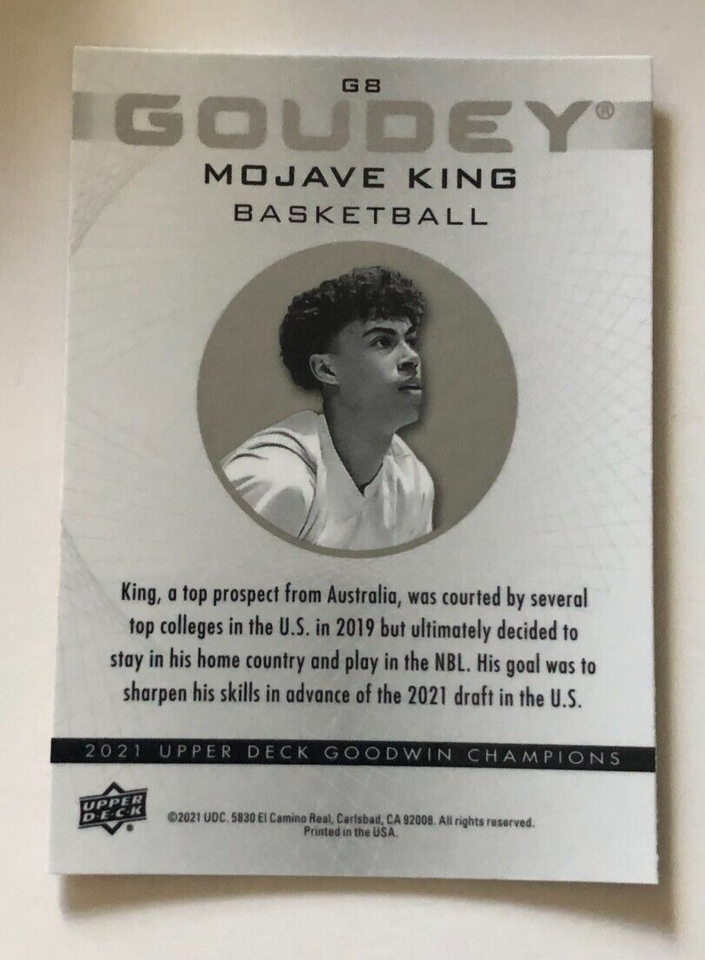 2021 Upper Deck Goodwin Champions Goudey Platinum Mojave King #G8 | eBay