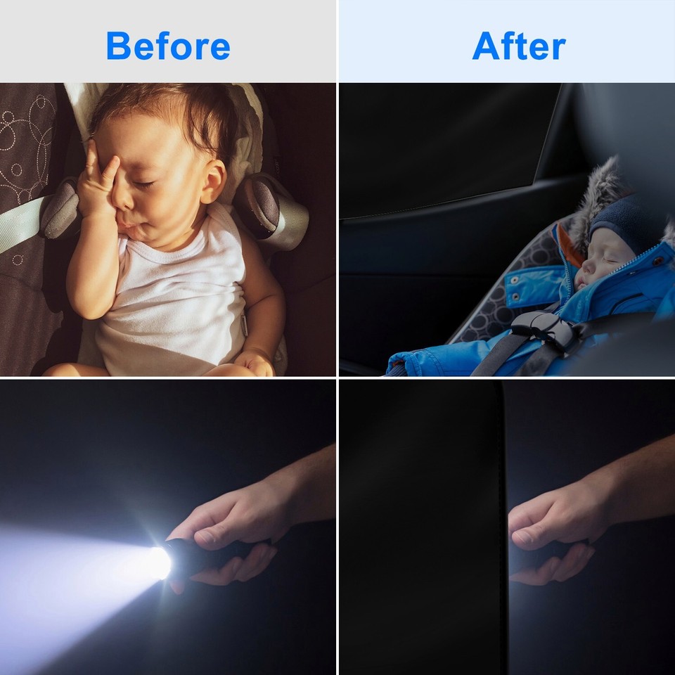 4X Magnetic Car Window Shades– Front/Rear Side Sun Covers for UV/Heat ...