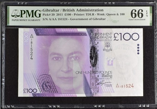 Gibraltar 100 Pounds 2011 P39 UNC - Hybrid Polymer / PMG GEM66EPQ | eBay