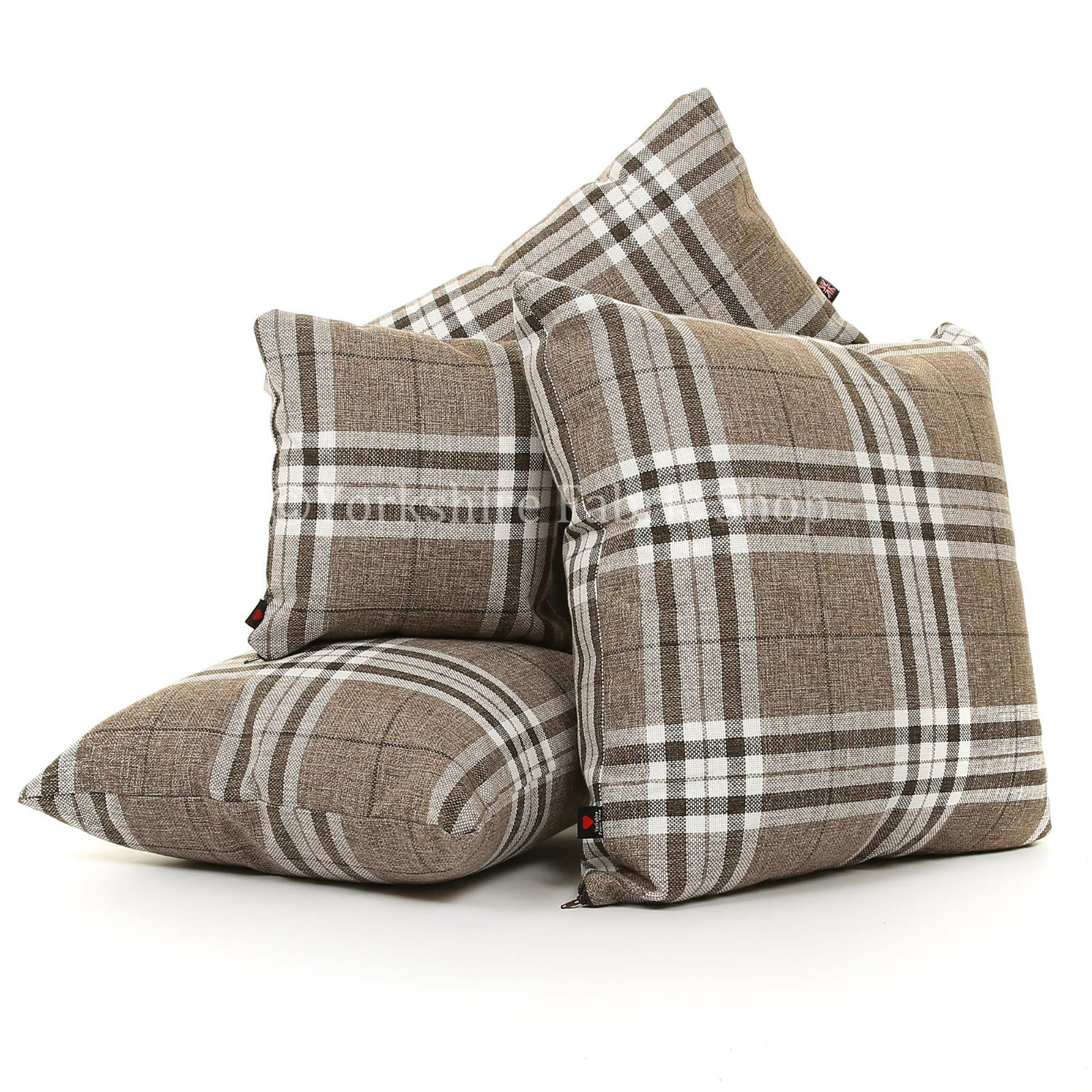 Designer Tartan Checked Pattern Fabric Cushion Filled Cushions British ...
