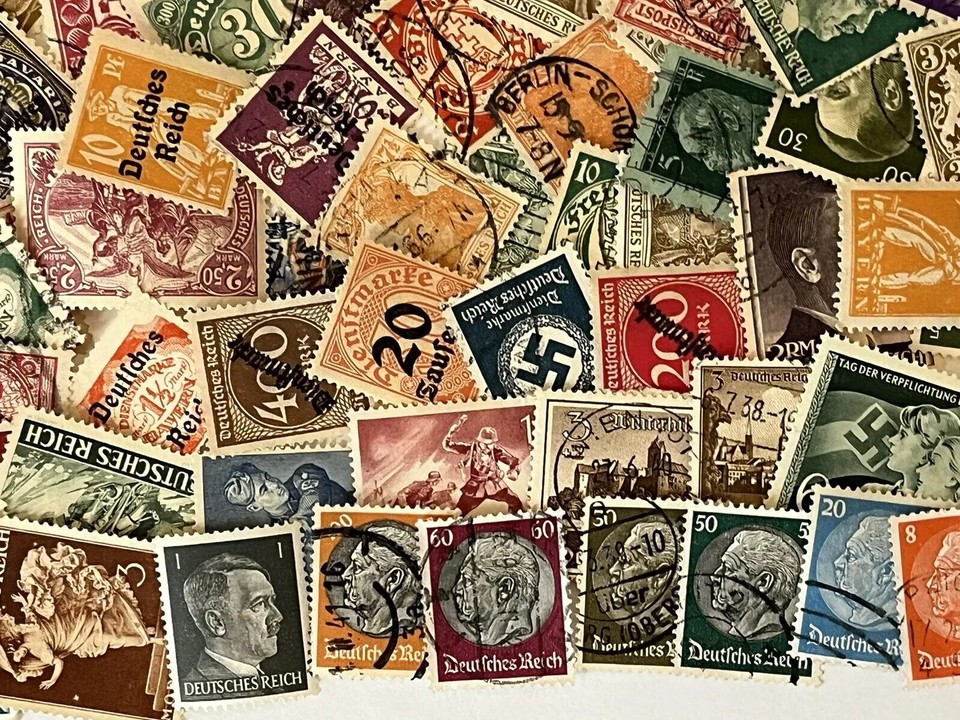 Nazi German HUGE stamp lot 50 pieces Authentic THIRD REICH WWII WW2 era ...
