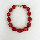 Vintage Kenneth Lane Dyed Red Isididae Lamouroux Bamboo Coral Necklace ...
