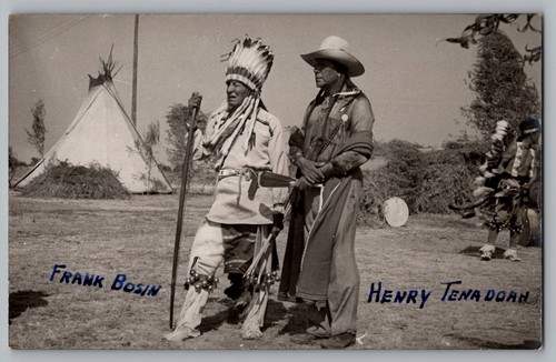 Native American Kiowa Indian Henry Tenadoah Frank Bison Oklahoma RPPC ...