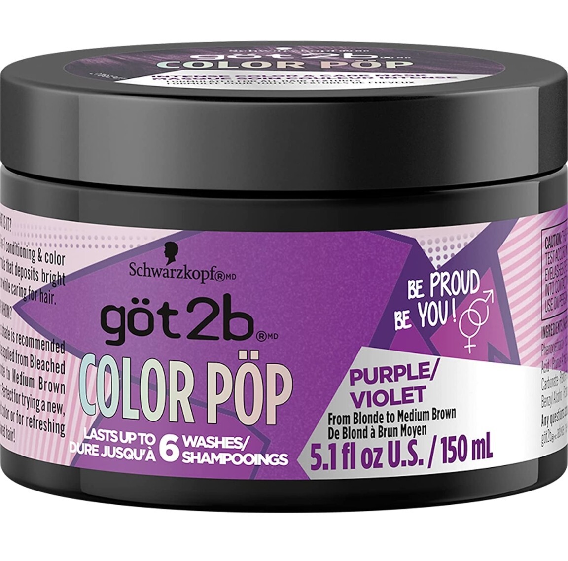 2 Schwarzkopf got2b Color Pop Intense Color & Care Mask Pink & Purple 5 ...