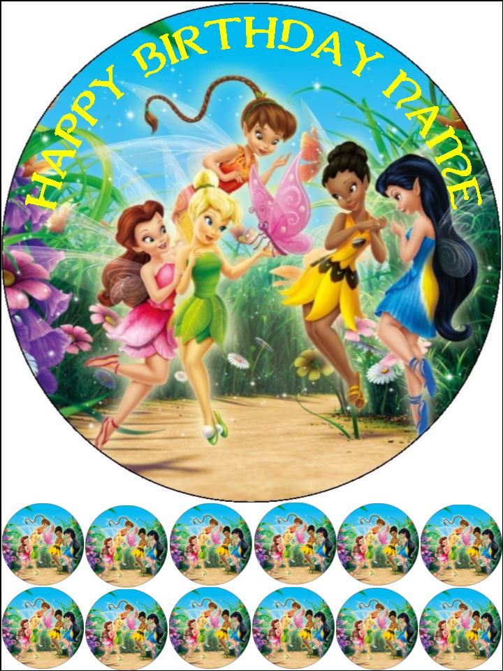 Tinkerbell Cupcake Toppers Innovedesire Tinkerbell Peter Pan