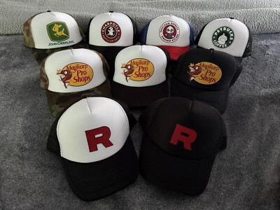 Magikarp Pro Shop, Team Rocket, Etc Pokemon Trucker Hats ONE SIZE FAST ...