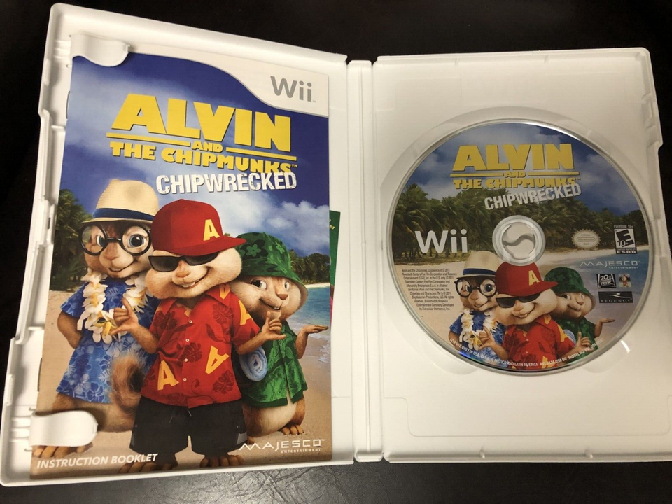 ALVIN AND THE CHIPMUNKS CHIPWRECKED NINTENDO WII GAME DISC, MANUAL AND ...