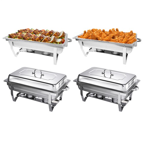 4 Pack 8QT Stainless Steel Chafer Chafing Dish Sets Catering Food ...