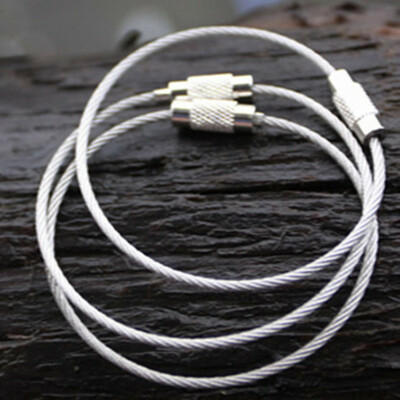 Stainless Steel Wire Rope Keychain Key Ring Cable For Outdoor Hiking ...