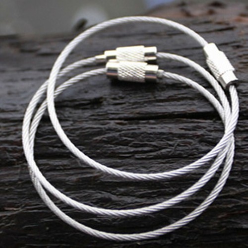 Stainless Steel Wire Rope Keychain Key Ring Cable For Outdoor Hiking ...