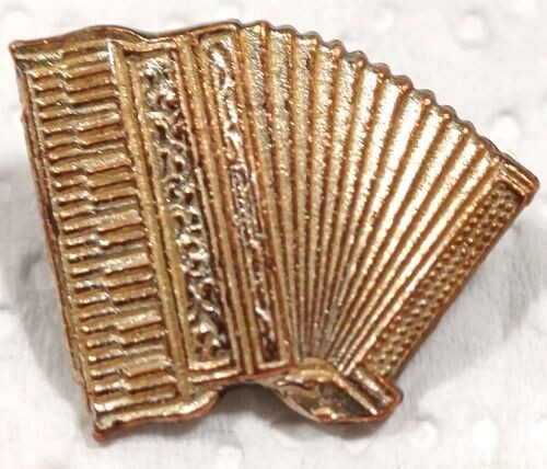 Musical Instrument - An Accordian Goldtone vintage metal badge | eBay