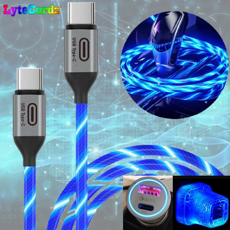 LYTECORDZ LED Lighted Light Up TYPE C Charging Charger Cable USB Cord ...