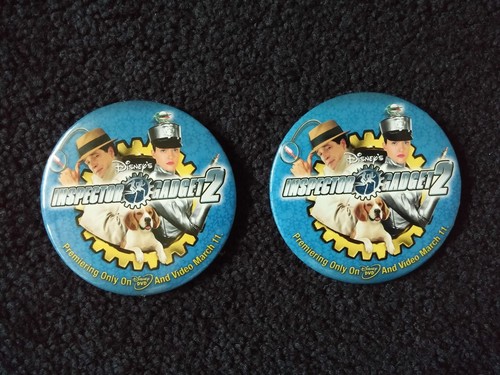 Inspector Gadget 2 Pinback Buttons 3” Lot of 2, Disney IG2 II Movie Pin ...