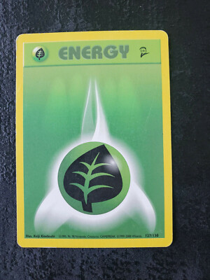 Grass Energy Pokemon Card Base Set 2 2nd Base Set 127/130 Common | eBay