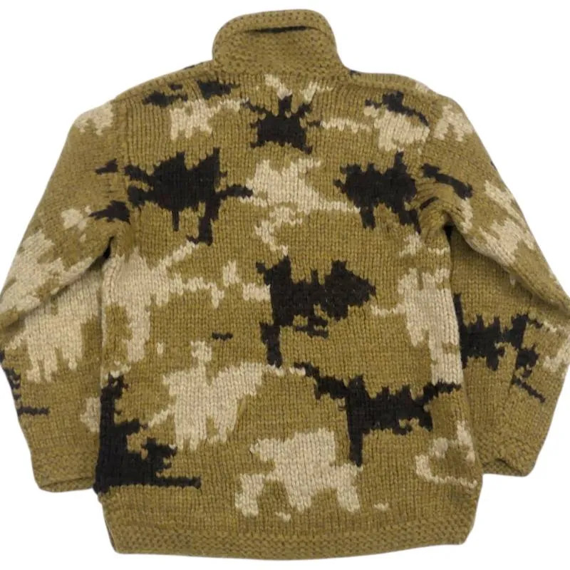 Canadian Sweater Cowichan Knit L Hand Knitted Camouflage Pattern Made ...