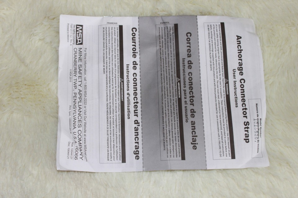 Fastenal Bodyguard Safety Gear Cross Arm Tie Off Adapter 6 ft, cap 400 ...