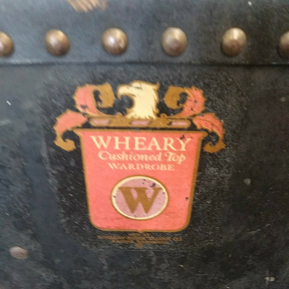 Antique Wheary rare 2 tone wardrobe steamer trunk local pick u or ...