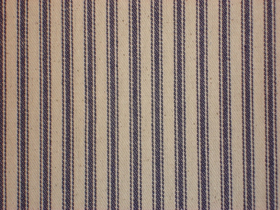 Roc-Ion Navy Blue Ticking Stripe Woven Twill Cotton Home Decor Sewing ...