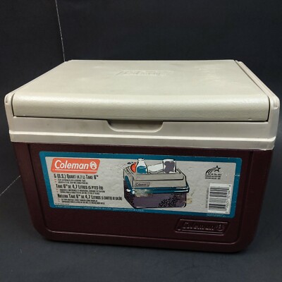 VINTAGE COLEMAN FLIP LID SMALL COOLER LUNCH BOX PICNIC CAMP FISHING 5 ...