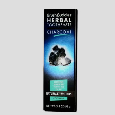😬Brush Buddies Herbal Toothpaste Cool Mint Activated Charcoal Gluten ...