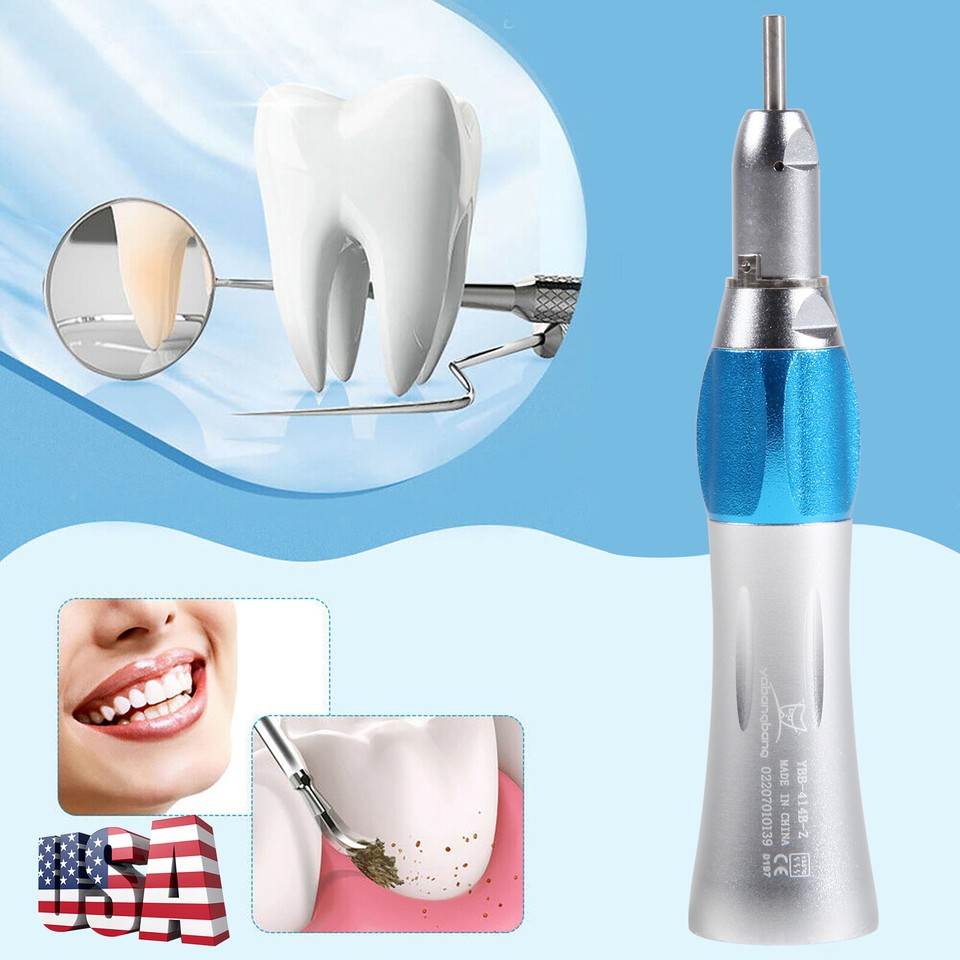 Dental Low Speed Handpiece Straight Contra Angle Air Motor 2/4Hole Push ...
