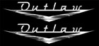 12 inch OUTLAW VINTAGE Look emblem CHROME Decal set Looks like "Bel Air ...