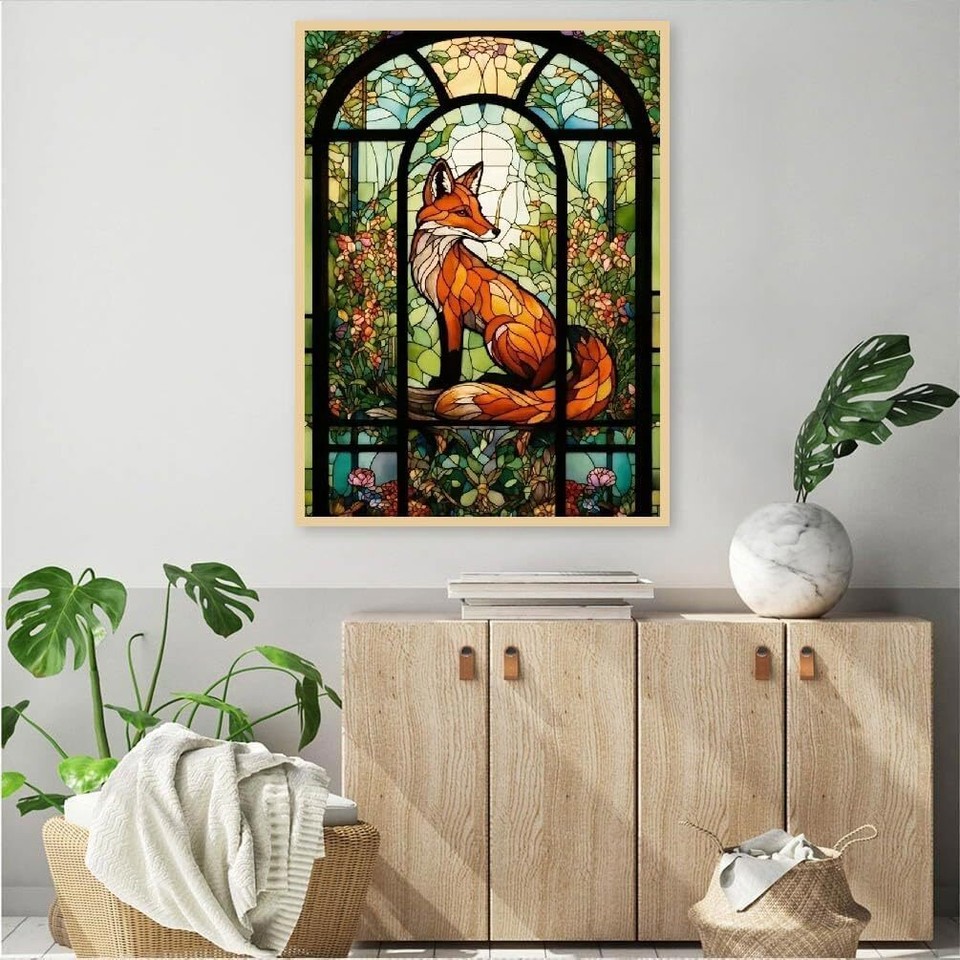 Fox Diamond Painting Kits-Stain Glass Fox Diamond Painting Kits for ...