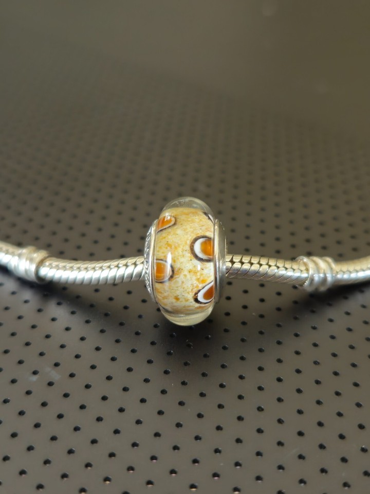 New Authentic Pandora Clouded Leopard Print Murano Glass Charm | eBay