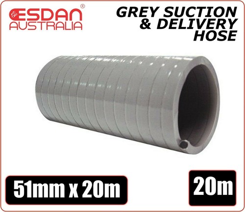 Suction Delivery Hose Grey 51mm 2" x 20m Sullage discharge heavy duty ...