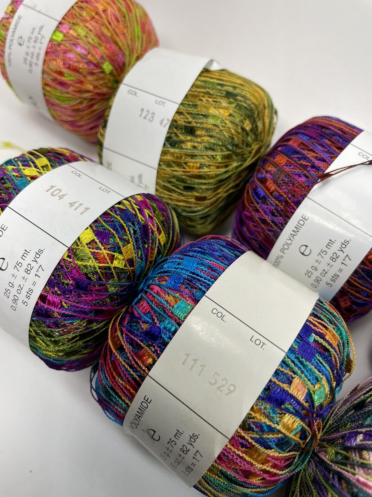 Trendsetters Yarn BINARIO ladder ribbon, big mixed lot of 22 multi ...