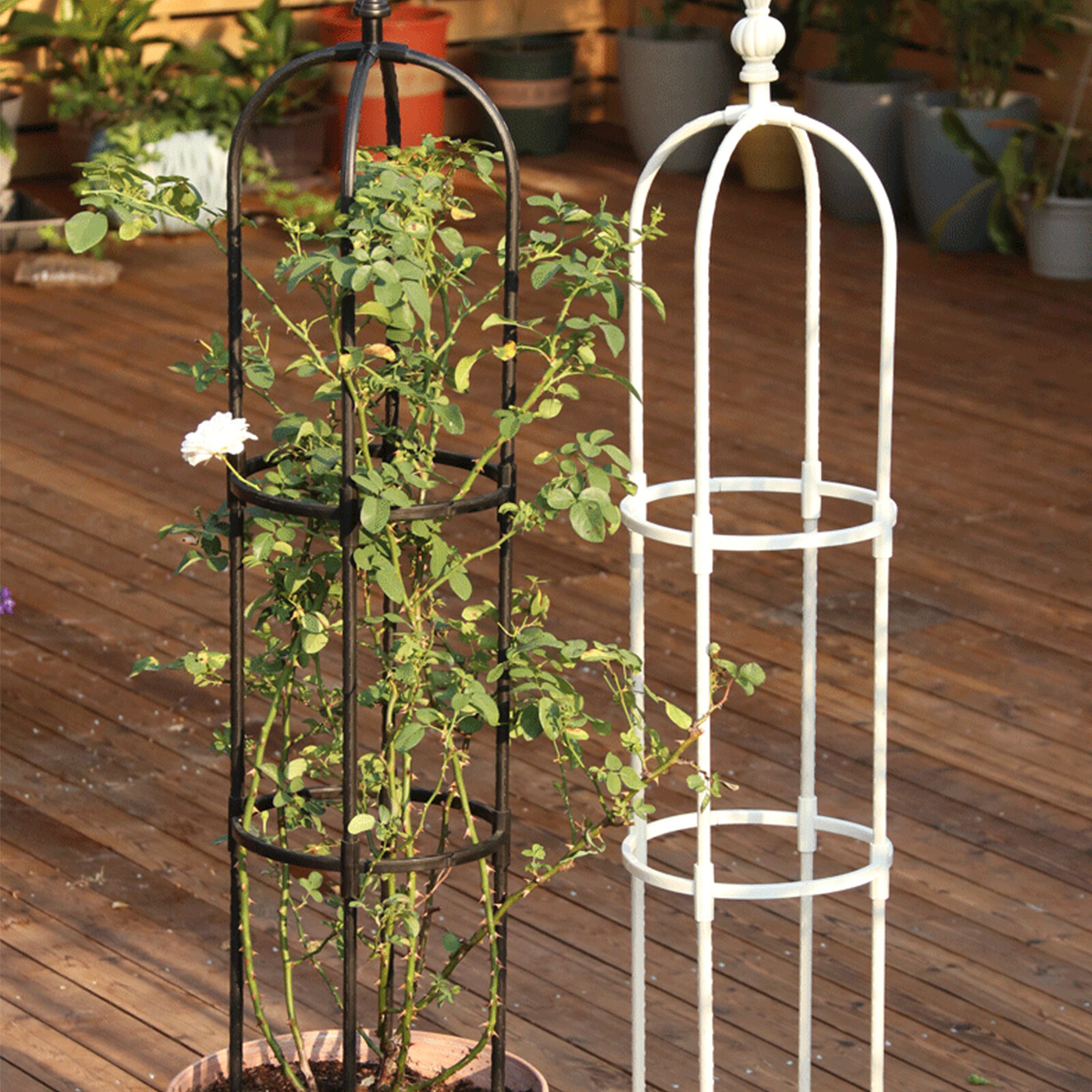 180cm Garden Plants Support Metal Obelisk Trellis Climb Frame Rose Vine ...