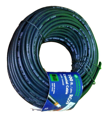 COMTRAN COAX Cables 100 ft. RG59 Coaxial CCTV 261-0242C Security Cable ...