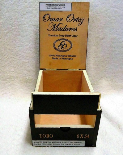 🚨Omar Ortez Maduros Toro💣Spanish Oak Cigar box~sliding geaten style ...